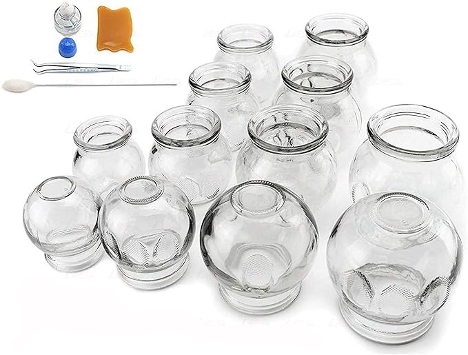 Fire Cupping Set of 16 Pieces for Cupping Therapy, Deep Tissue Massage ...